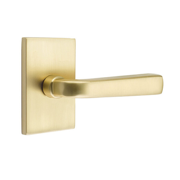 Emtek Sion Flat Privacy (Bed & Bath) Door Lever with Rectangle Rosette | Perigold